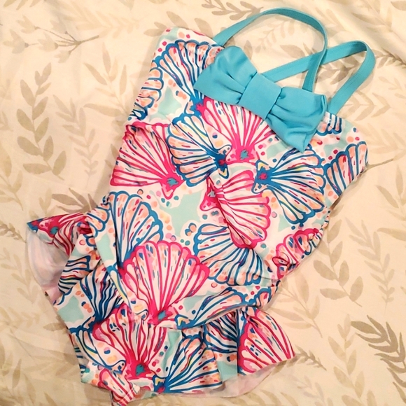 Gymboree | Swim | Gymboree One Piece Swimsuit Mermaid Seashell Peplum ...
